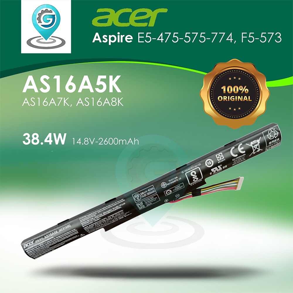 Acer Laptop Battery As16A5K As16A7K As16A8K For Aspire E5 575 475G 523G ...