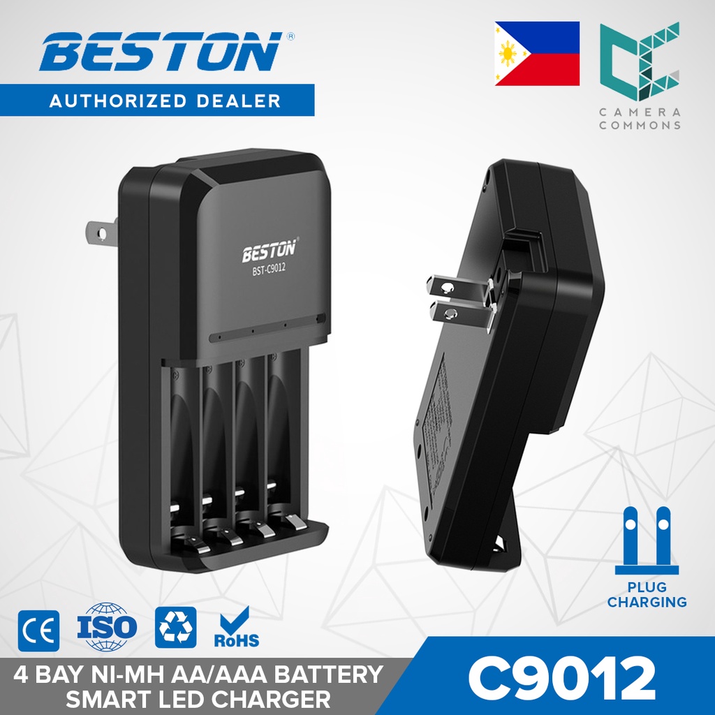 Beston C9012 4 Bay Smart LED Charger for NiMH AA/AAA Batteries | Shopee ...