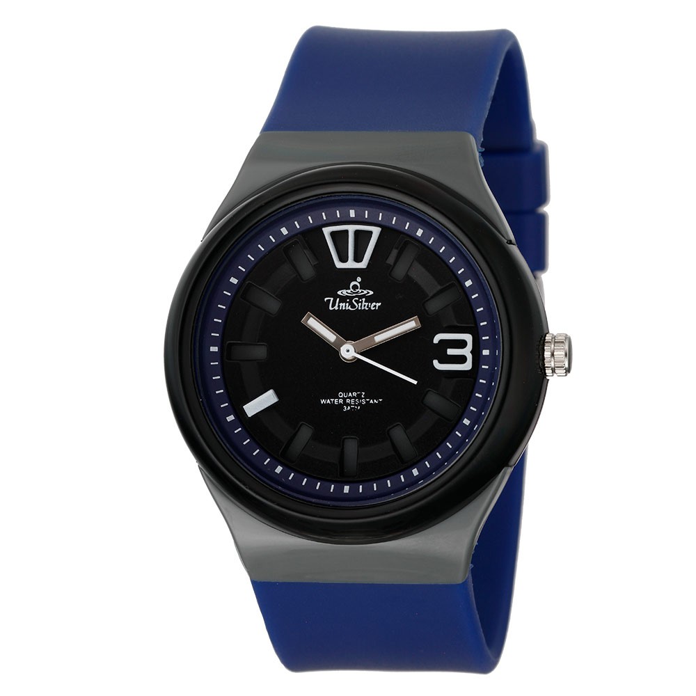 UniSilver TIME Aegus FLXY Women's Blue / Black Analog Rubber Watch ...