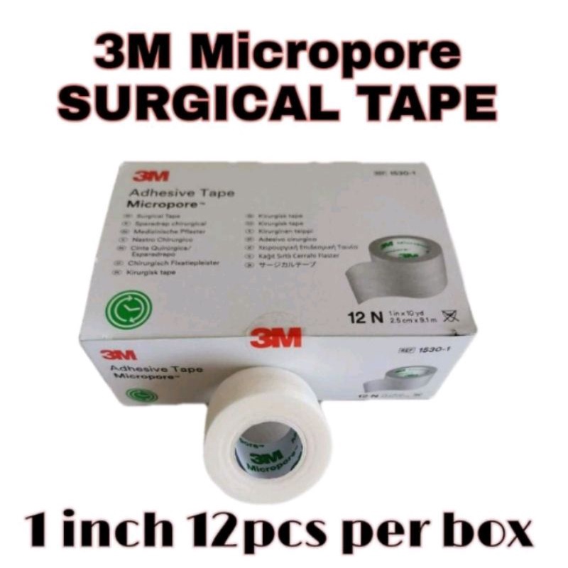 3M Micropore Surgical Tape 1 inch 12pcs per Box SEALED (NEW PACKAGING) | Shopee Philippines