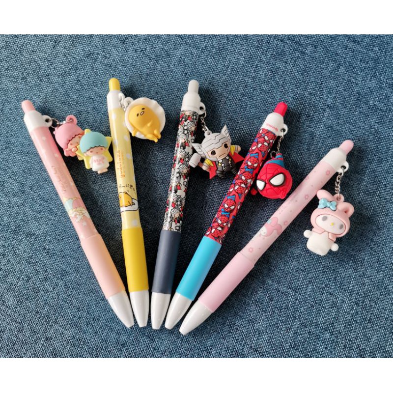 Miniso Sanrio Character Pen with Figurine Melody Gudetama Marvel Thor ...
