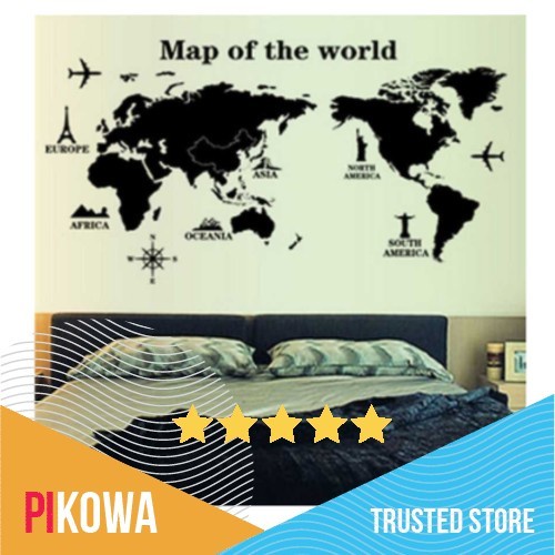 World Map Wall Inspiration Sticker // World Globe | Shopee Philippines