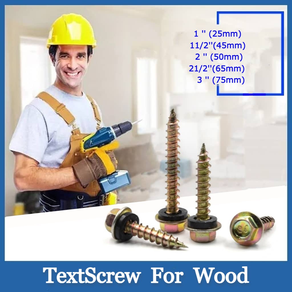 (100pcs)Text Screw For Wood 1''(25mm),11/2''(45mm),2''(50mm),21/2 ...