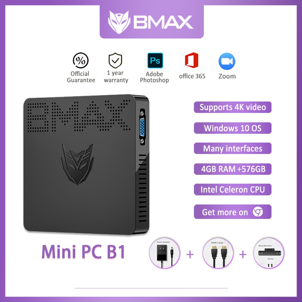 BMAX B1 Windows 10 4K Mini Pc 4Gb Ram 64Gb/192Gb/320Gb/576Gb Rom M.2 ...