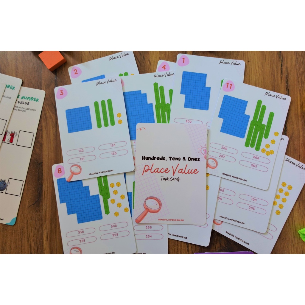Math Flashcards: Place Value Printable Task Cards for Kids | Shopee ...