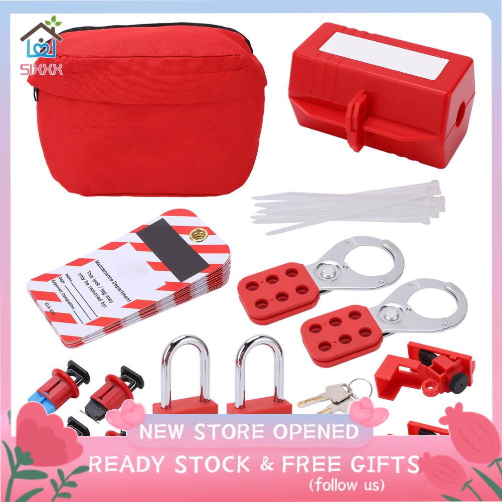 Sixxx Electrical Circuit Breaker Lockout Tagout Kit Padlock Loto Hasps ...