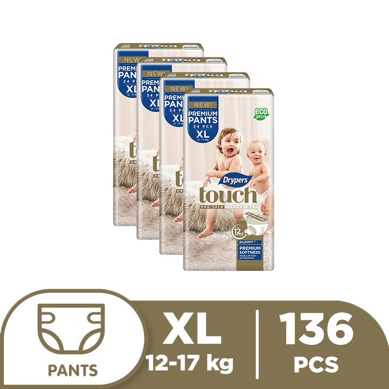 Drypers Touch Pants XL(4x34s) | Shopee Philippines