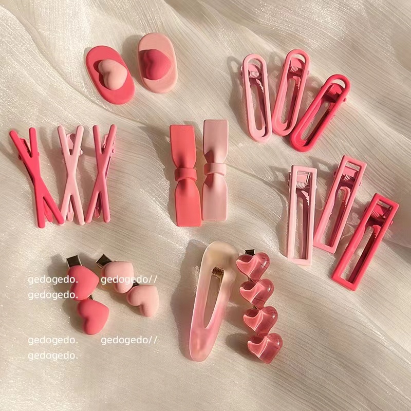 New Pink Children's Small Hairpin Side Clip Cute Side Hairpin Duckbill ...