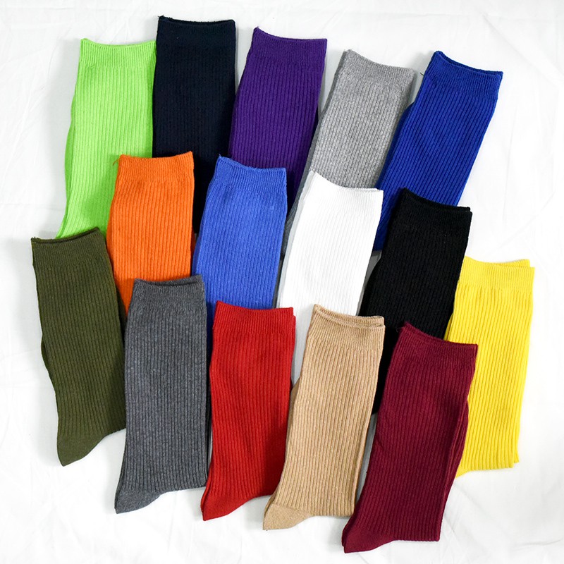 Socks Buffet 15 Colors High Cut Plain Pastel Colors Edgy Iconic Crew ...