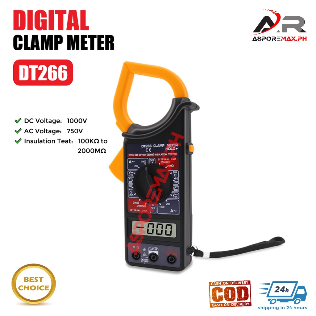 Digital Clamp Meter steerable DT266 1000V/750V DC/AC COD | Shopee ...