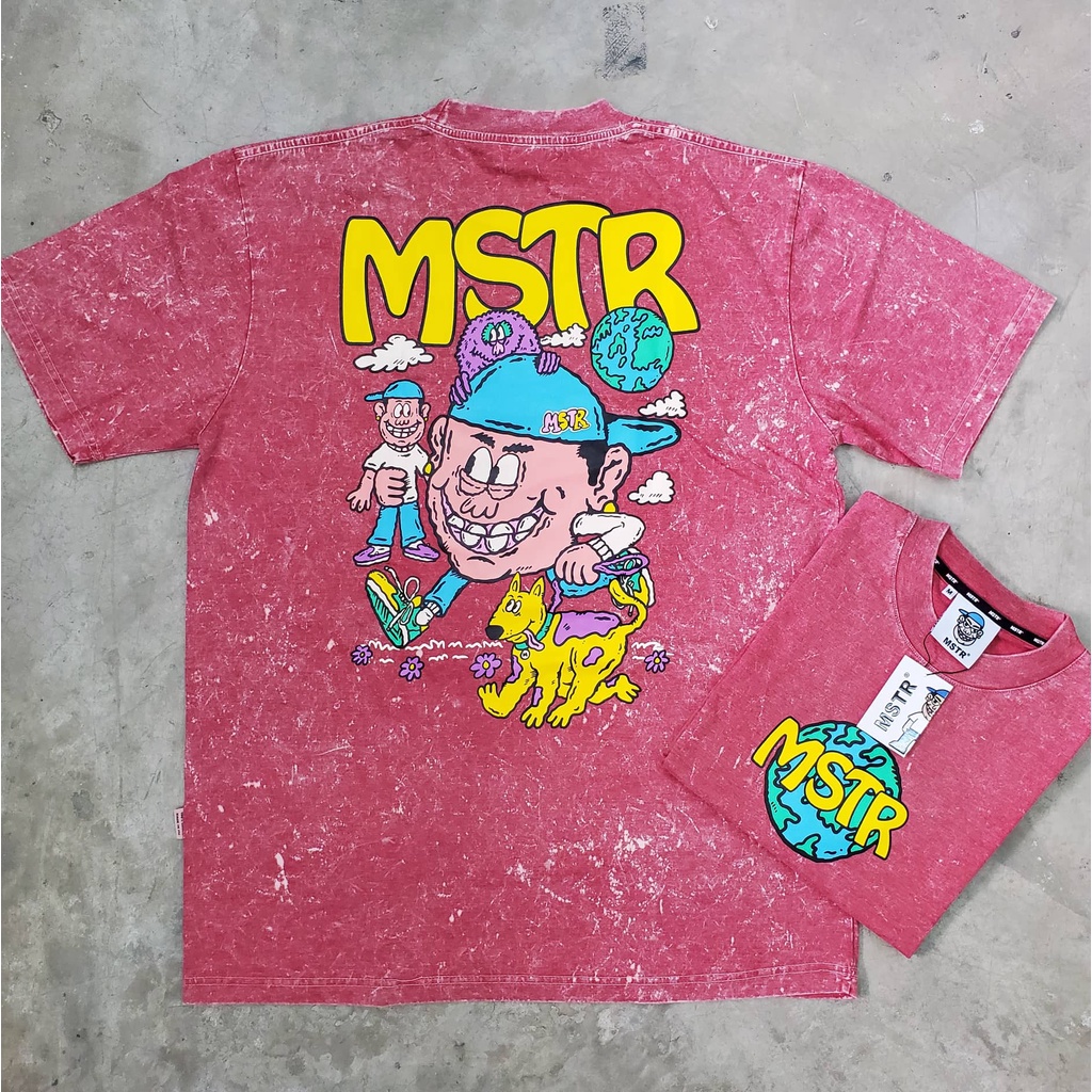 MSTR CO. - ACID WASH COLLECTION "WORLD" Men T-Shirt (Red) | Shopee ...