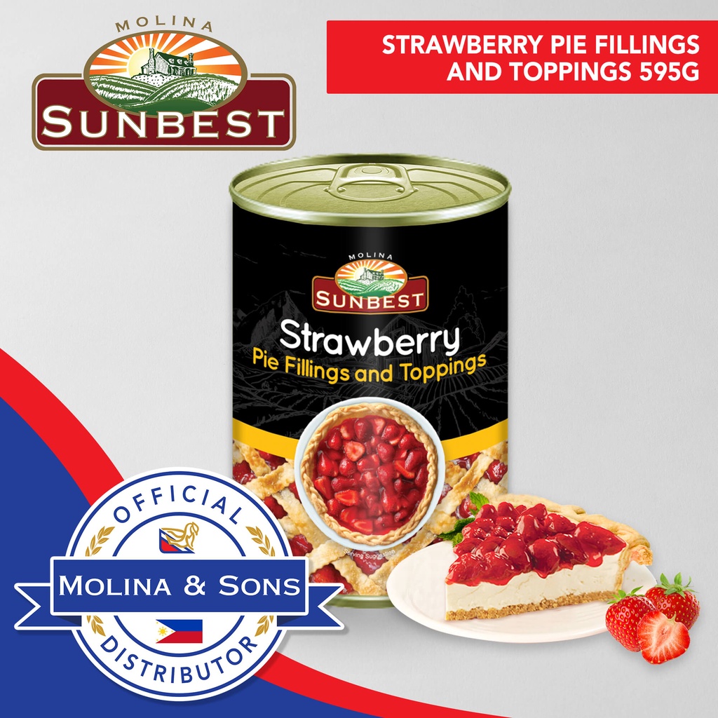 Sunbest Pie Fillings And Toppings Strawberry 595g | Shopee Philippines