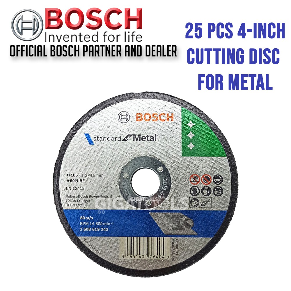 Bosch 25PCS/BOX Cutting Disc 4-inch for Metal Thin 1.2 mm ( 2608619343 ...