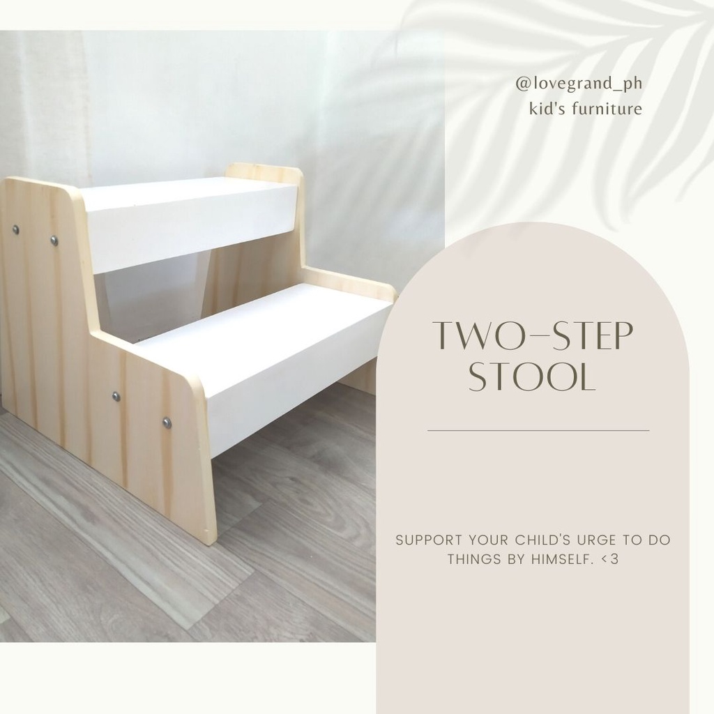 LoveGrand Wooden Two Step Stool Chair for Toddlers/ Kids/ Adults ...
