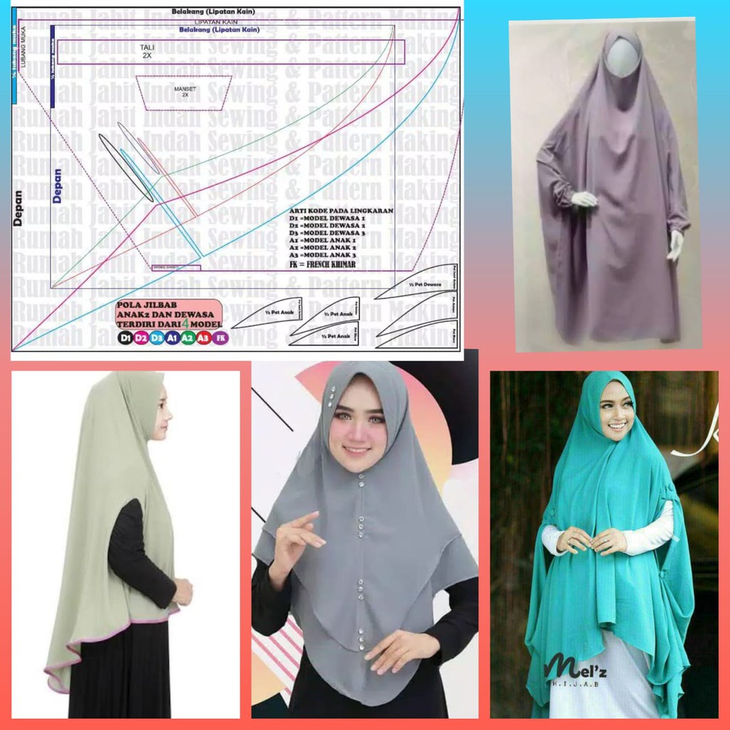 4 Models Of Hijab Sewing Patterns | Shopee Philippines