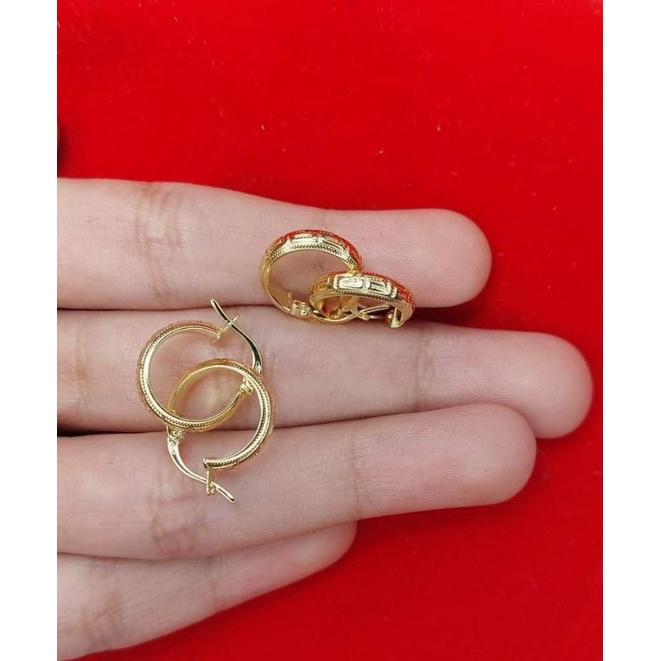 18K Saudi Gold LOOPS EARRINGS ️ PAWNABLE & COD | Shopee Philippines