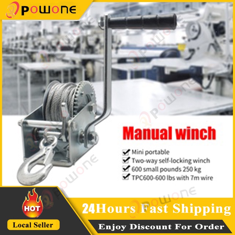 800LBS 1200LBS Manual winch hand winch mechanical winch cable with 10 ...