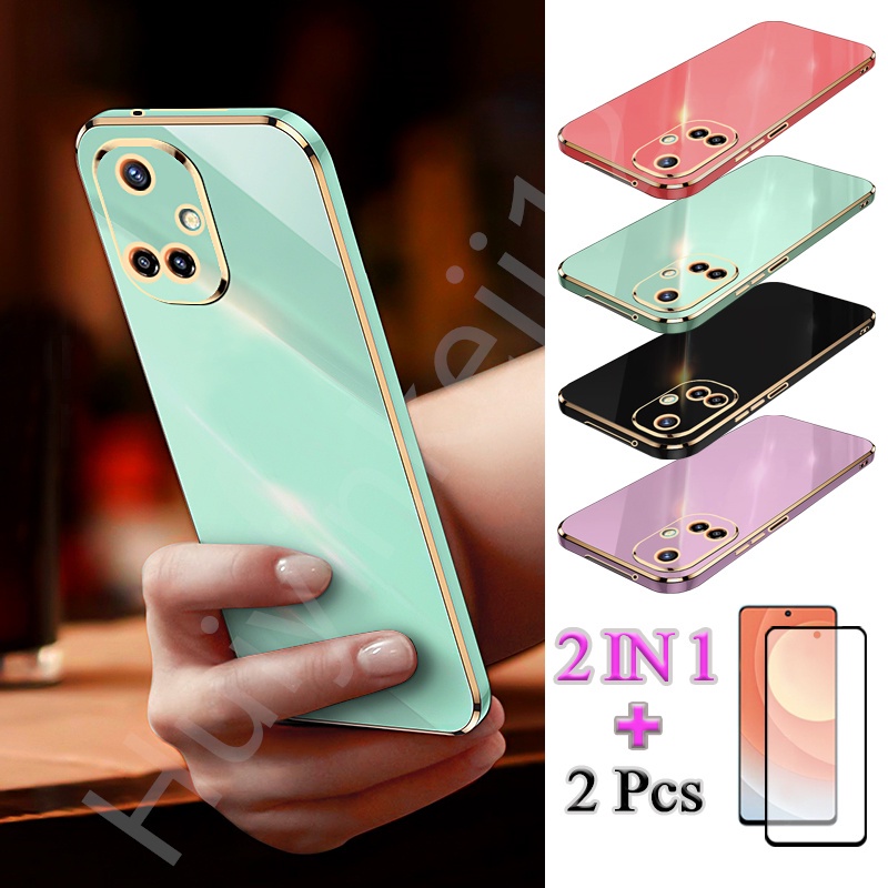 2 IN 1 Gold Edge Plating For Tecno Camon 19 Traight Edge Electroplated ...