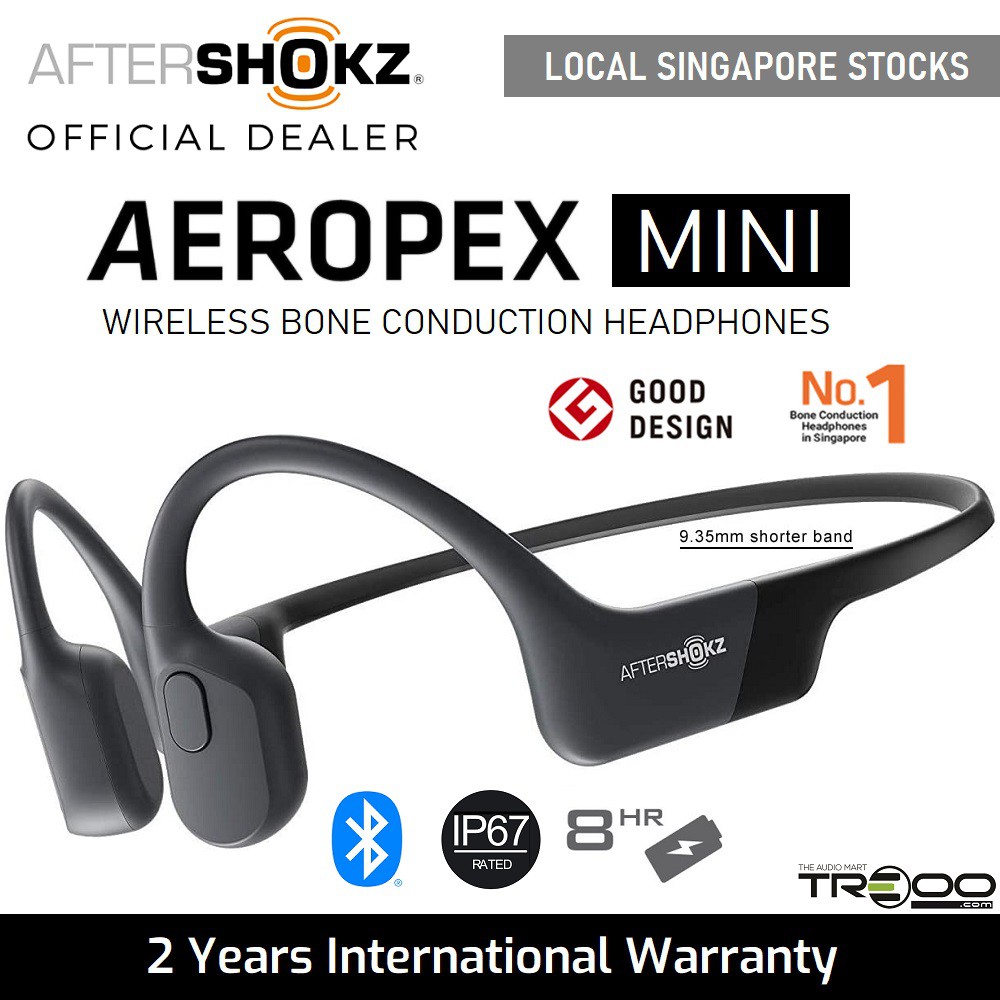 AfterShokz Aeropex Mini Wireless Bluetooth Bone Conduction Headphone ...