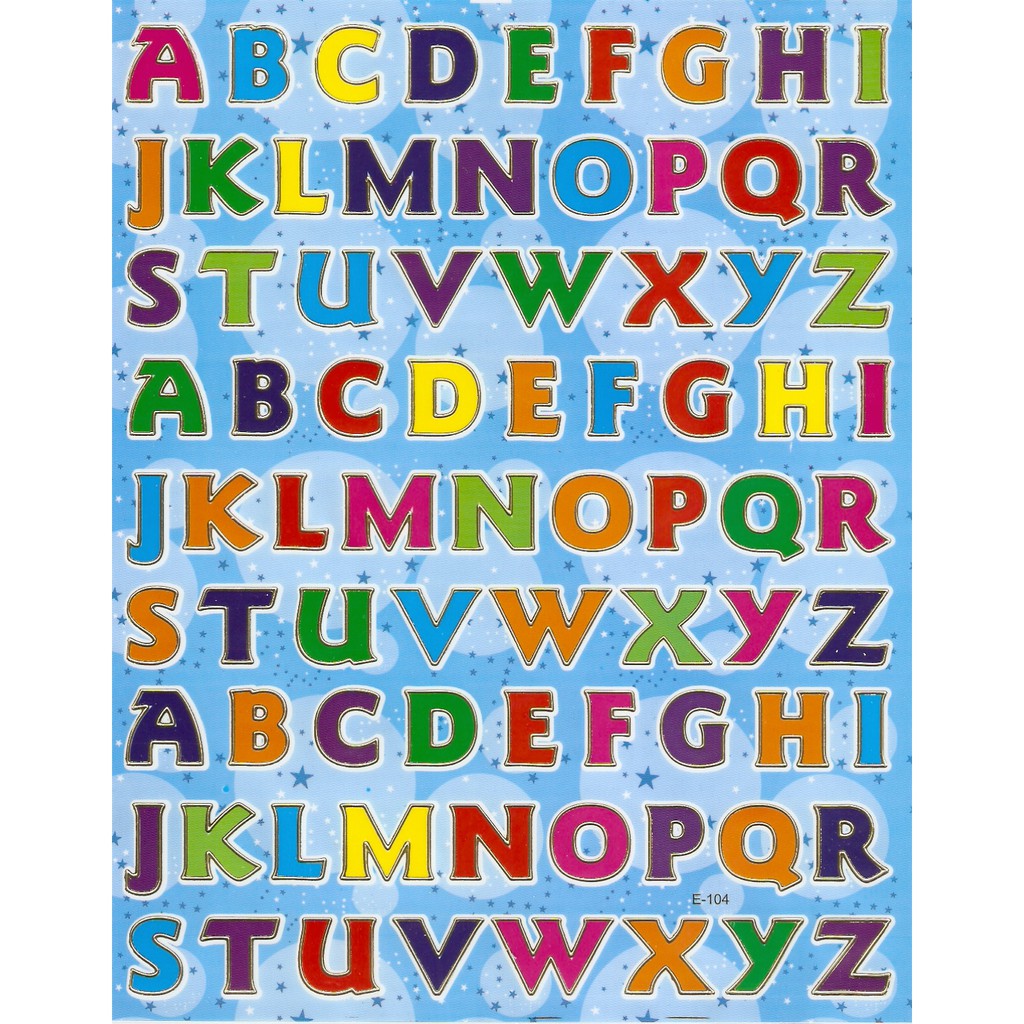 A4 Size Removeable Sticker ABC Alphabet Letters Stickers Huruf Besar ...