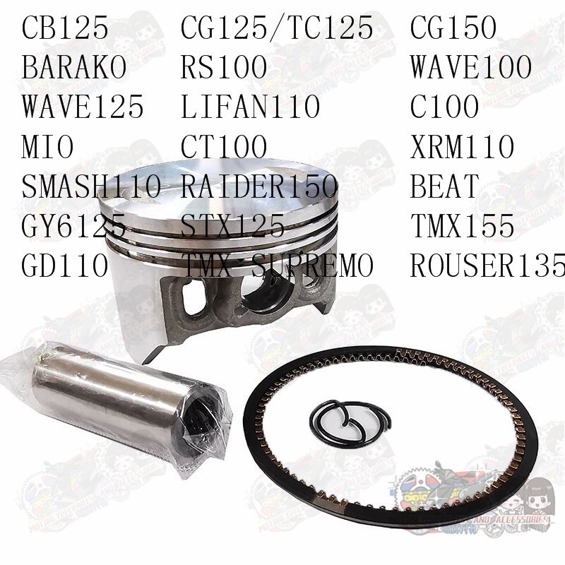 LJ Motorcycle Piston Kit Mio, Raider150, Beat, Gy6 125, Stx125, Cb125 ...