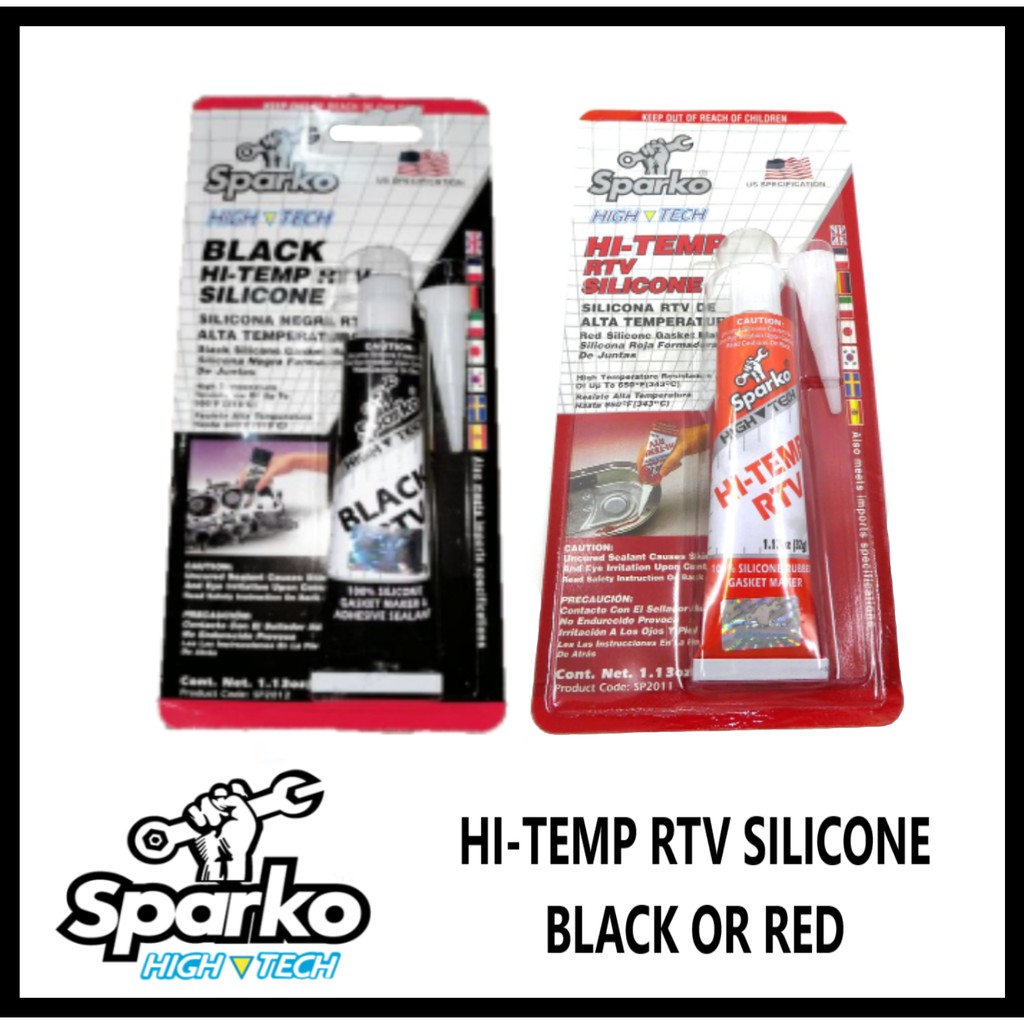 Sparko Hi-Temp RTV Silicone Black 32g or Red 32g | Shopee Philippines