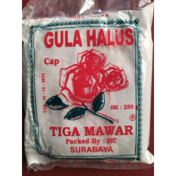 Refined Sugar Cap 3 Mawar / Sugar Powder / Floured Sugar (250 grams ...