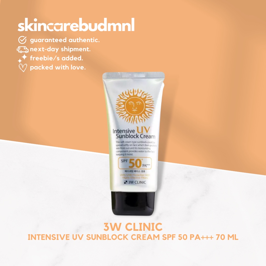 3W Clinic Intensive UV Sunblock Cream SPF 50+ PA+++ 70ml by skincarebudmnl | Shopee Philippines