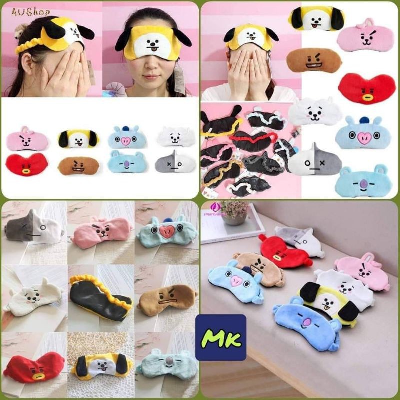Kpop BTS BT21 Sleeping Eyemask RJ Tata Chimmy Cooky Van Army Shooky ...