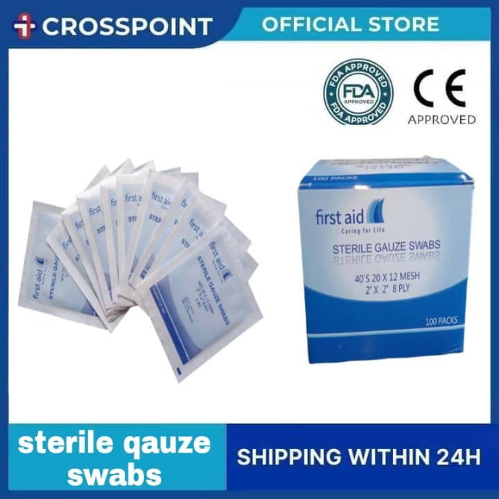 Crosspoint Sterile Gauze Swab 2x2'' 8ply 10pcs/packs 40's 20x12 mesh 2 ...