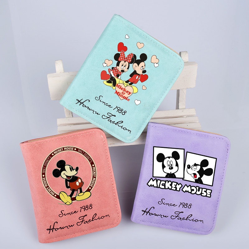 Cartoon Mickey Mouse Wallet for Women Coin Purse Cute Wallet Short ...