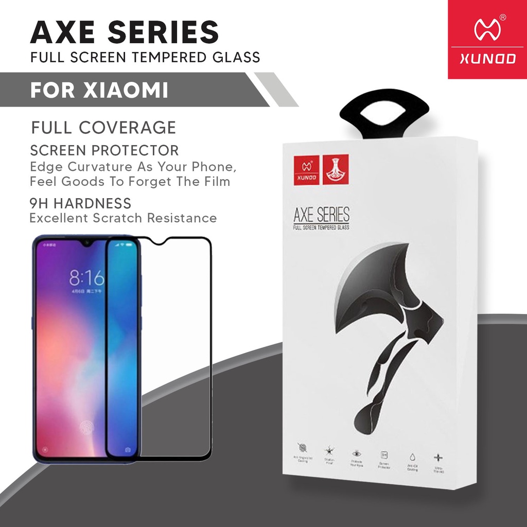 XUNDD AXE SERIES Full Screen Tempered Glass With Box For XIAOMI ...