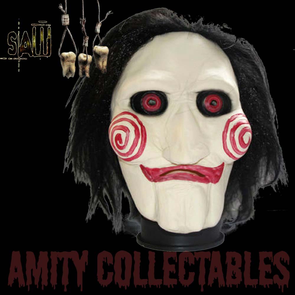 Latex SAW BILLY PUPPET MASK With Hair Halloween Horror Jigsaw Wig ...