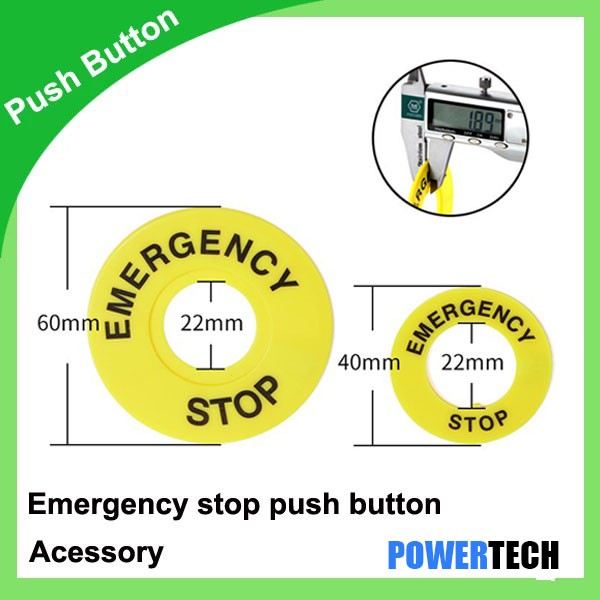 nameplate Label Emergency stop 22mm | Shopee Philippines