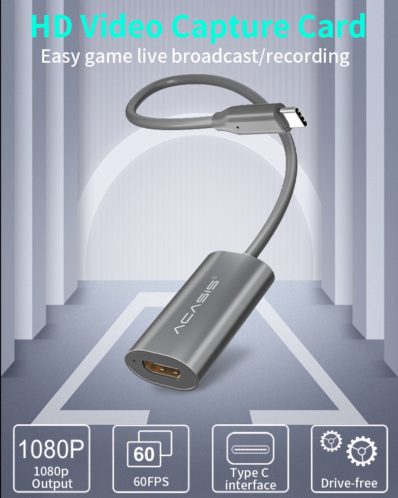 ACASIS USB 2.0 HDMI To Type C Audio Capture Card, 4K 1080P60 Capture ...