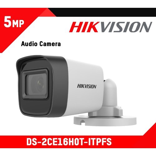 Hikvision Audio Camera DS-2CE16H0T-ITPFS 5MP (2.8mm) CCTV Camera with ...