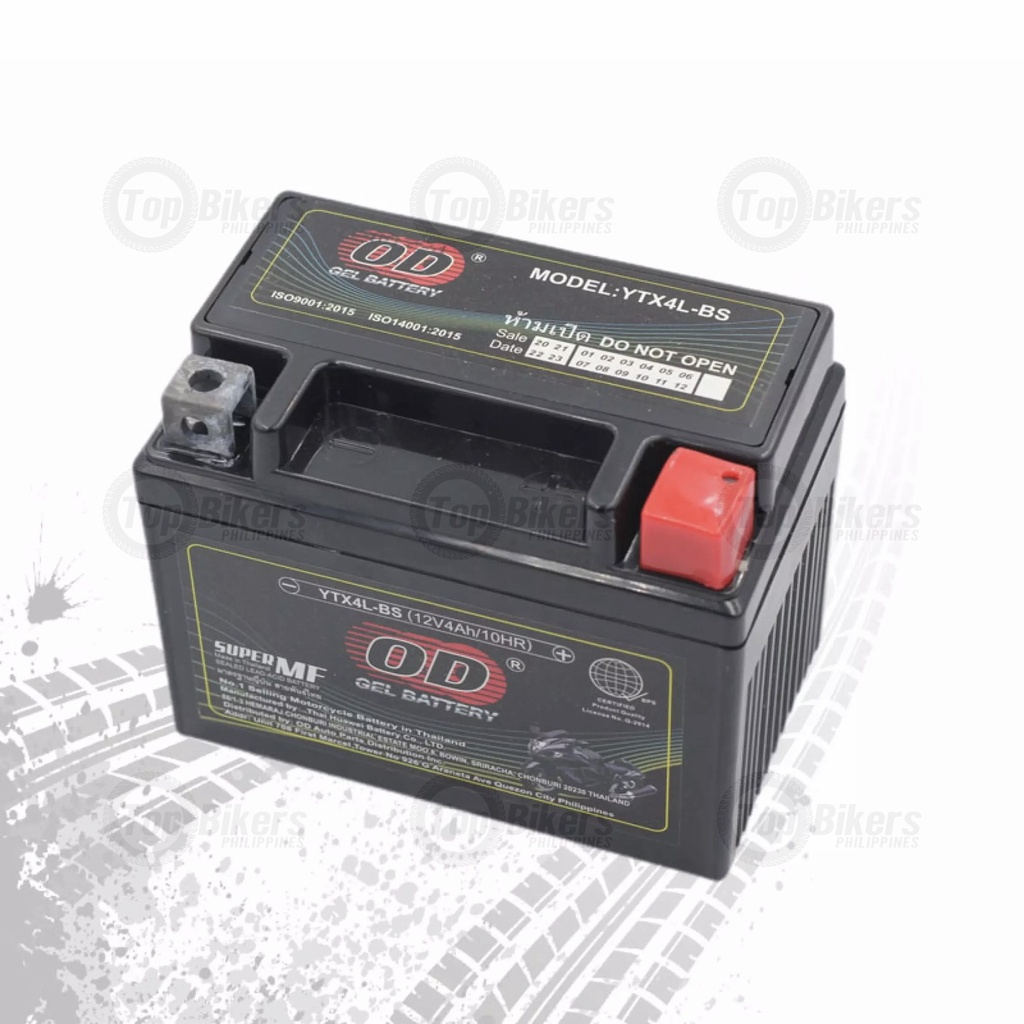 OD Battery YTX4L-BS 4L XRM 110/125, Wave 100/125, Click 125/150, BeAT ...