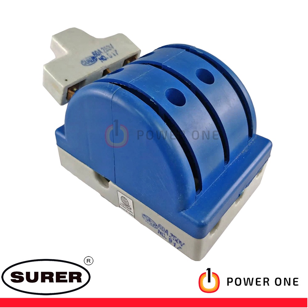 Surer 917 Fuse Holder Switch with Cover, 3 Pole Double Throw, 60A-250V ...