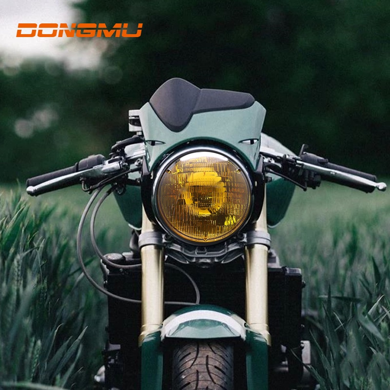 7" Universal Motorcycle Round Headlight Hi/Low Beam Haogen Retro ...