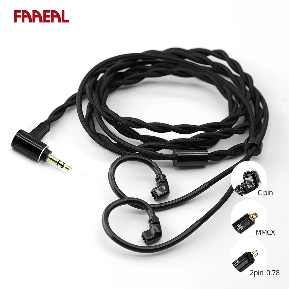 FAAEAL Replacement Earphone Upgrade Cable QDC KZ C Pin 2Pin 0.78mm MMCX ...