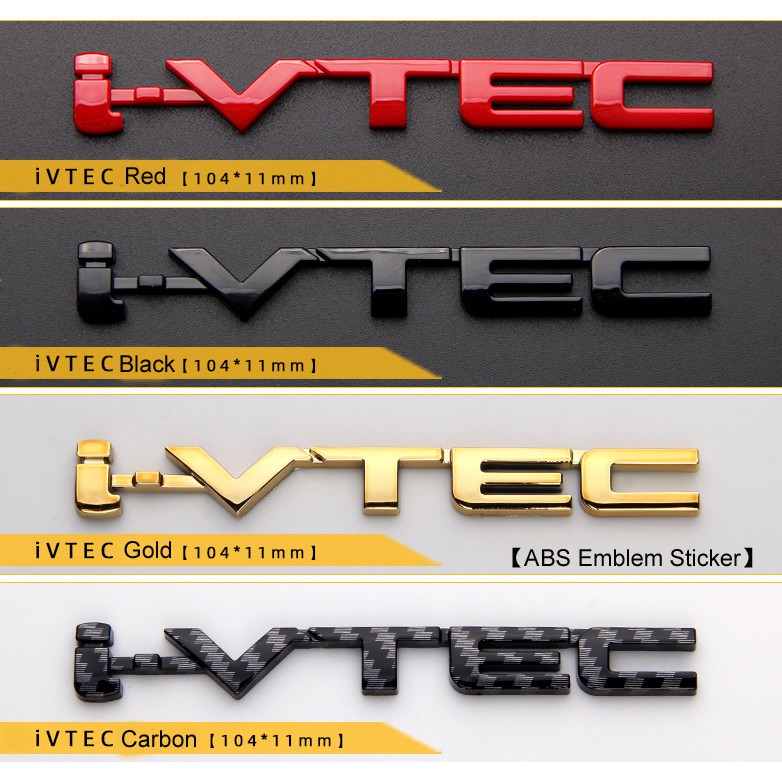 i-VTEC Letter Logo Car Auto Emblem Rear Badge Sticker Decal iVTEC Honda ...