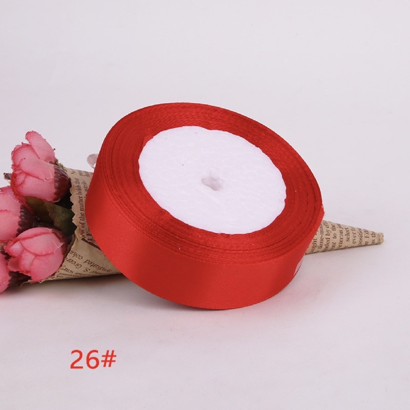25Yards Plain Gift Wrapping Bouquet Ribbon Satin Ribbon | Shopee ...