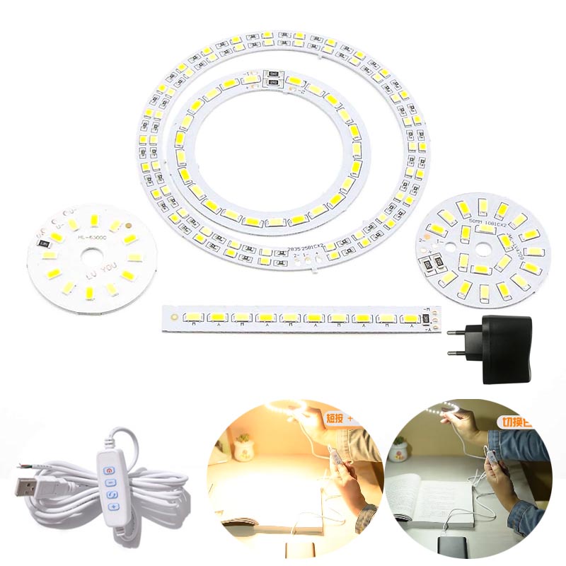 DC 5V Dimmable LED Light Beads Board Chip 10W 30W Night Light Source SMD 5730 DIY Tricolor ...