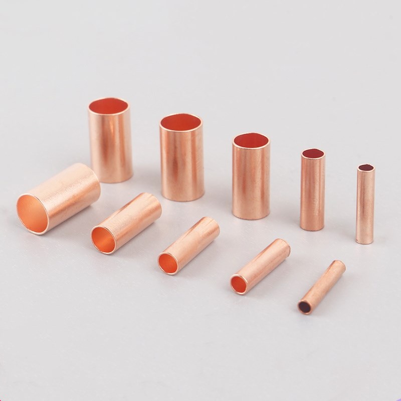 50PCS GT Copper Connecting Pipe Wire Joint Small Copper Tube Small Copper Tube Copper Connection ...