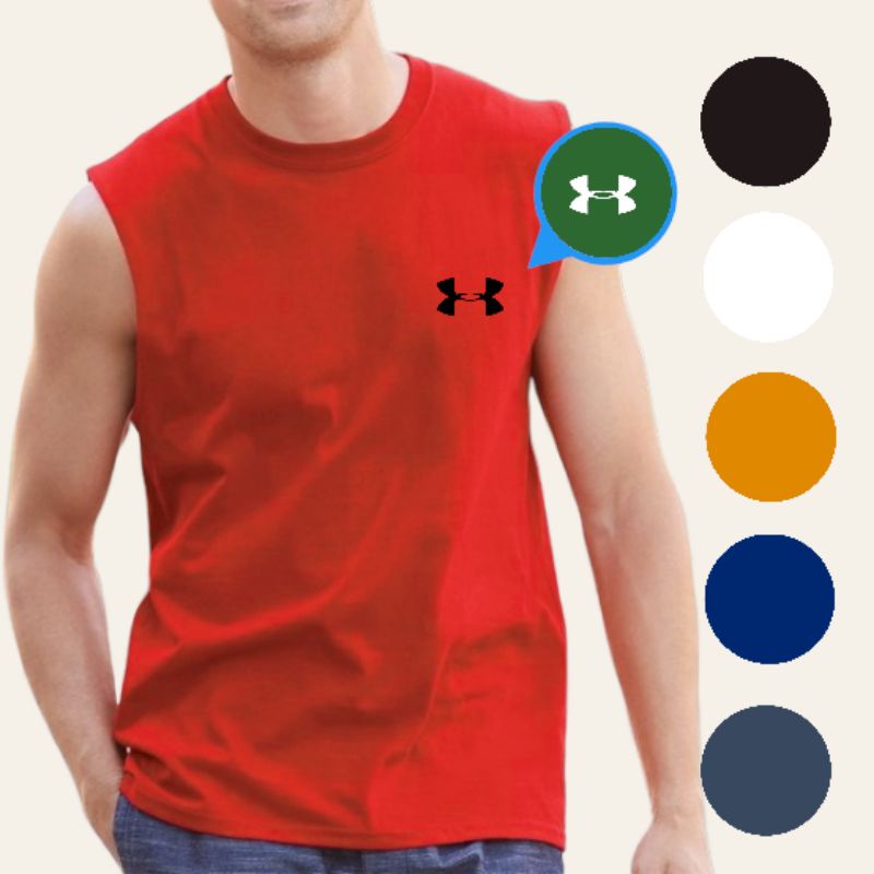 Q35 U.AMR SANDO MENS MUSCLE TEE XL+XXL COTTON SPANDEX FABRIC | Shopee ...