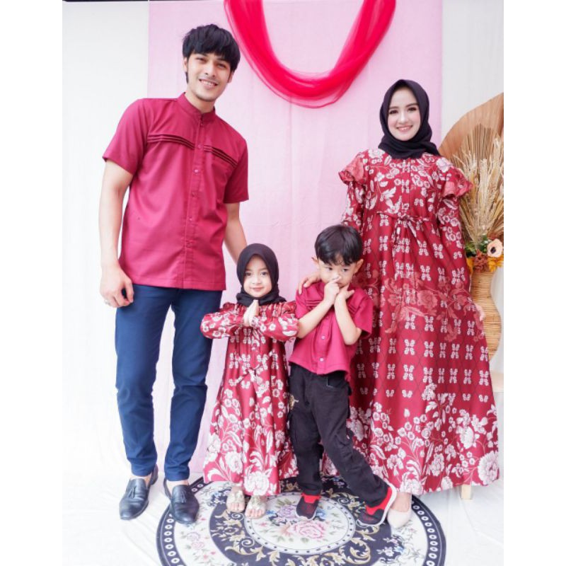 Atheera Family/Family Couple Clothes/Family Couple Set / Set Maroon ...