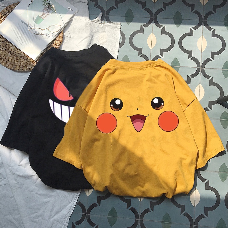 Cute Cartoon Pokemon Streetwear women tees Japanese Harajuku Kawaii ...