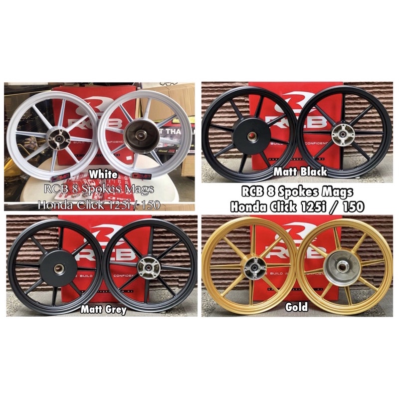 RCB 8 Spokes Mags Honda Click v1 and v2 125, 150 Game Changer | Shopee ...