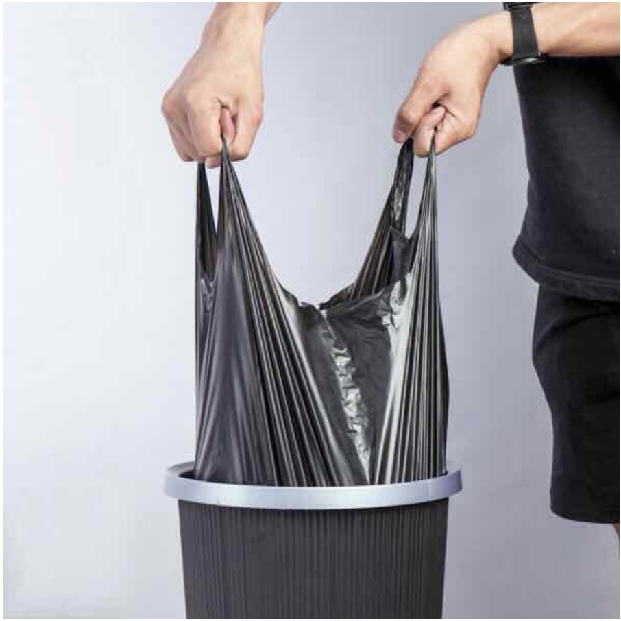 H&L 50Pcs Black Thicken Disposable Vest Type Garbage Bags for Home ...
