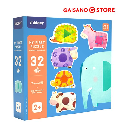 Mideer My First Puzzle - Geometry & Animals 32 pcs | Shopee Philippines
